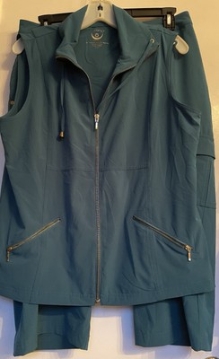 Chico's Zenergy Women's 2/LGreen Activewear Zip Front Lightweight Vest ...