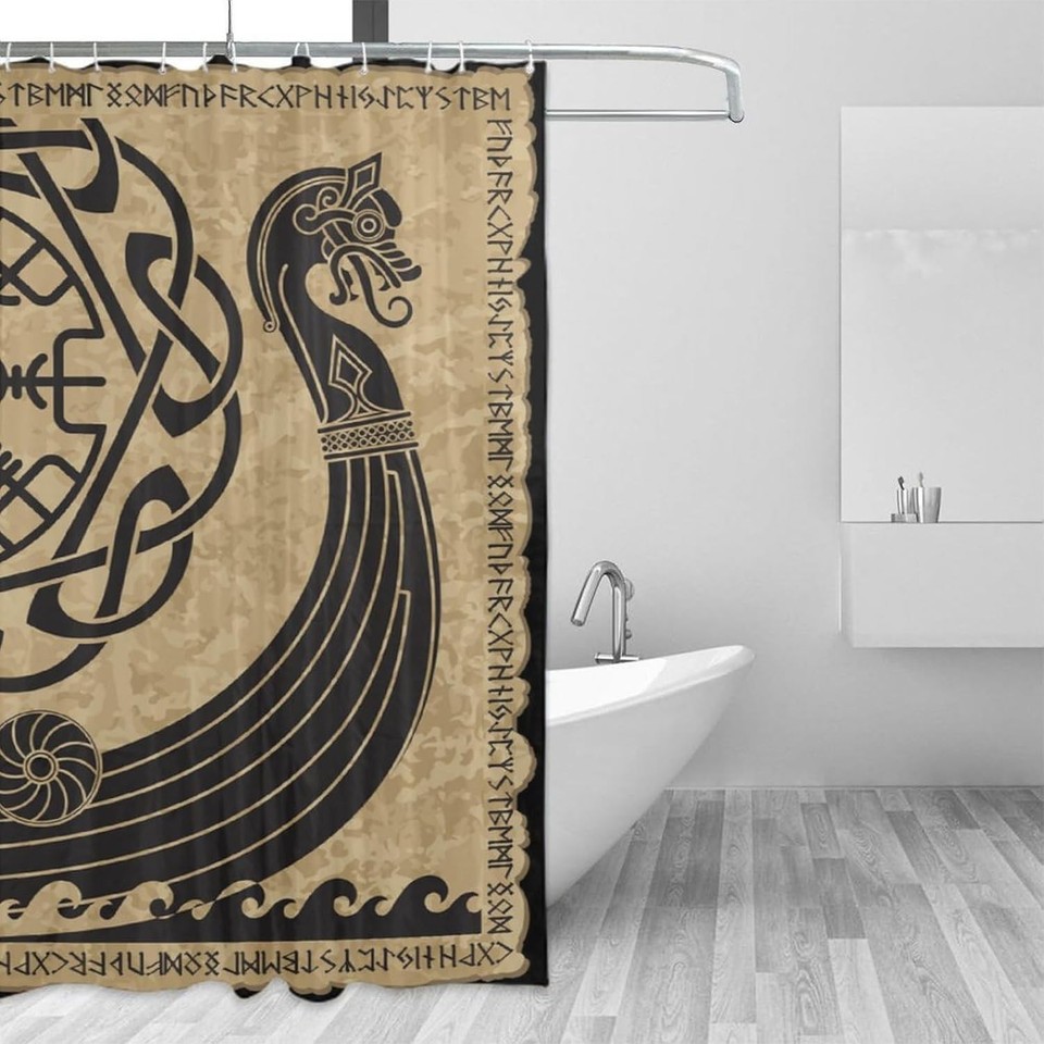 Shower Curtain,Vintage Nautical Mystic Totem Symbol Ancient ...