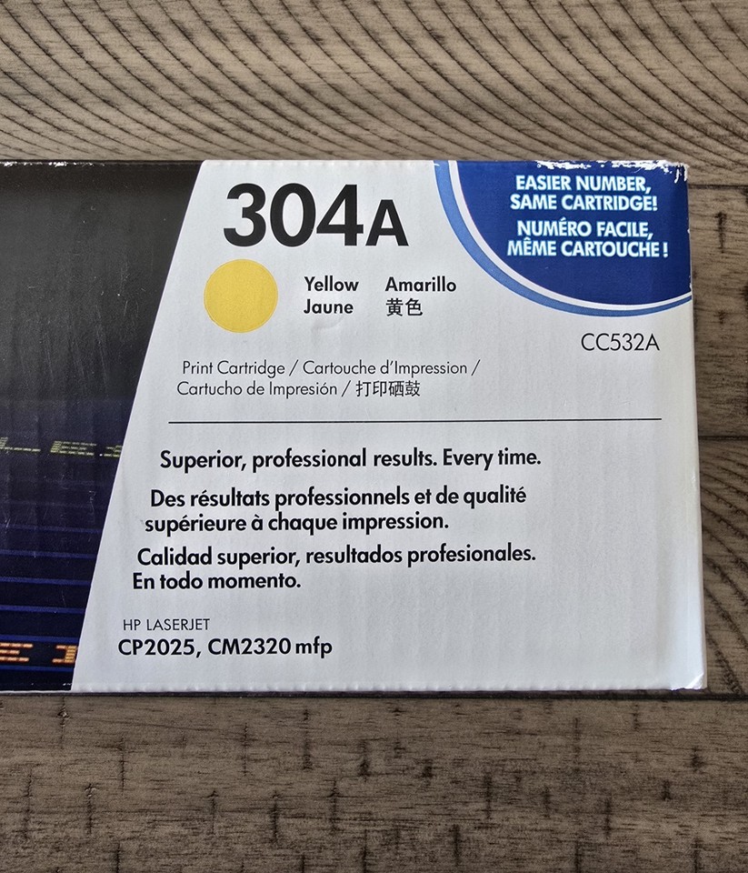 HP 304A CC532A Yellow Toner Cartridge New Genuine OEM Sealed ...