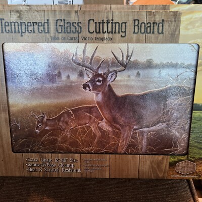CounterArt Tempered Glass Whitetail Deer Buck Cutting Board 12x16” | eBay
