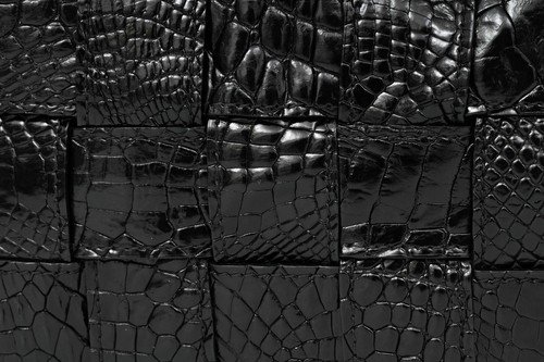 Handcrafted Genuine Croco Skin Leather Shoulder Bag Black | eBay