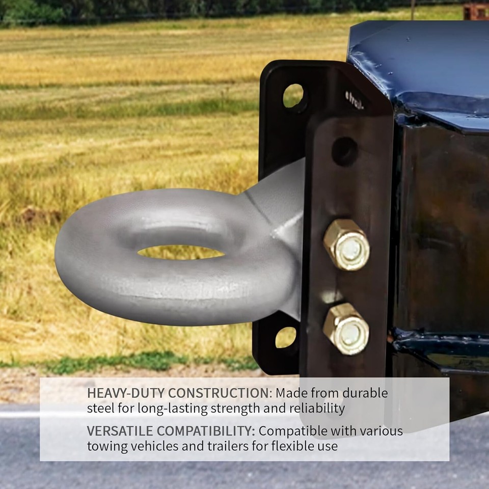 3" Lunette Eye Steel Pintle Ring 12000Lb Zinc Plated Channel Style ...