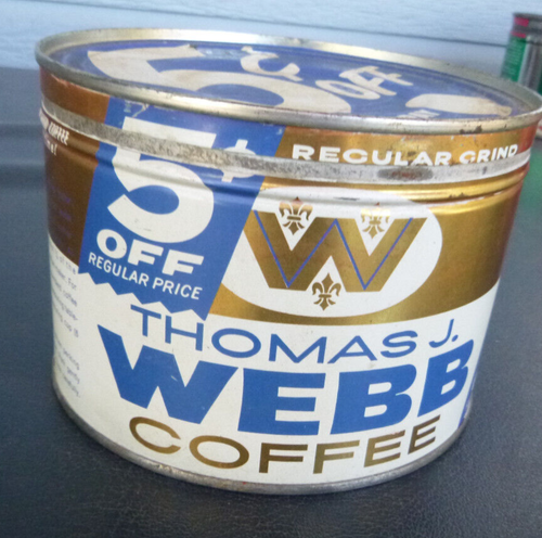 vintage Thomas J. Webb 1 lb keywind coffee tin can right lid 1958 Chicago | eBay