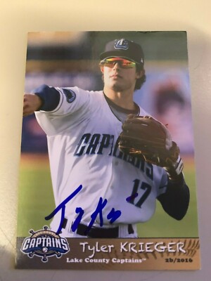 TYLER KRIEGER 2016 Signed LAKE COUNTY CAPTAINS Team Card | eBay