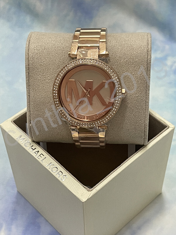 Michael Kors MK5865 Parker 39mm Rose Gold MK Logo Dial Fashion Women's ...