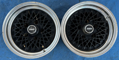 (2) 15" VINTAGE ENKEI 92 MESH WHEELS 15X6 RIMS 5X130 VW PORSCHE PAIR ...
