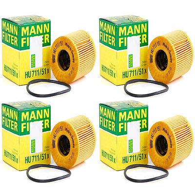 4 MANN HU711/51X Oil Filter Mini Cooper OEM11427622446/11427557012 | eBay