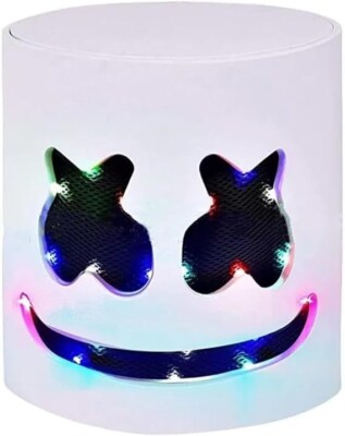 DJ MarshMello Smile Rainbow LED Mask EVA Foam Helmet EDC Halloween ...