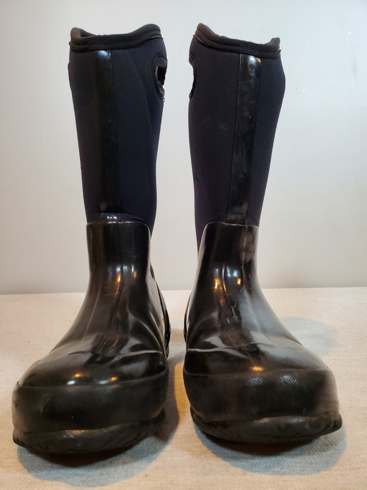 EUC BOGS Classic High Handles Shiny Black Waterproof Boots Women's Size ...