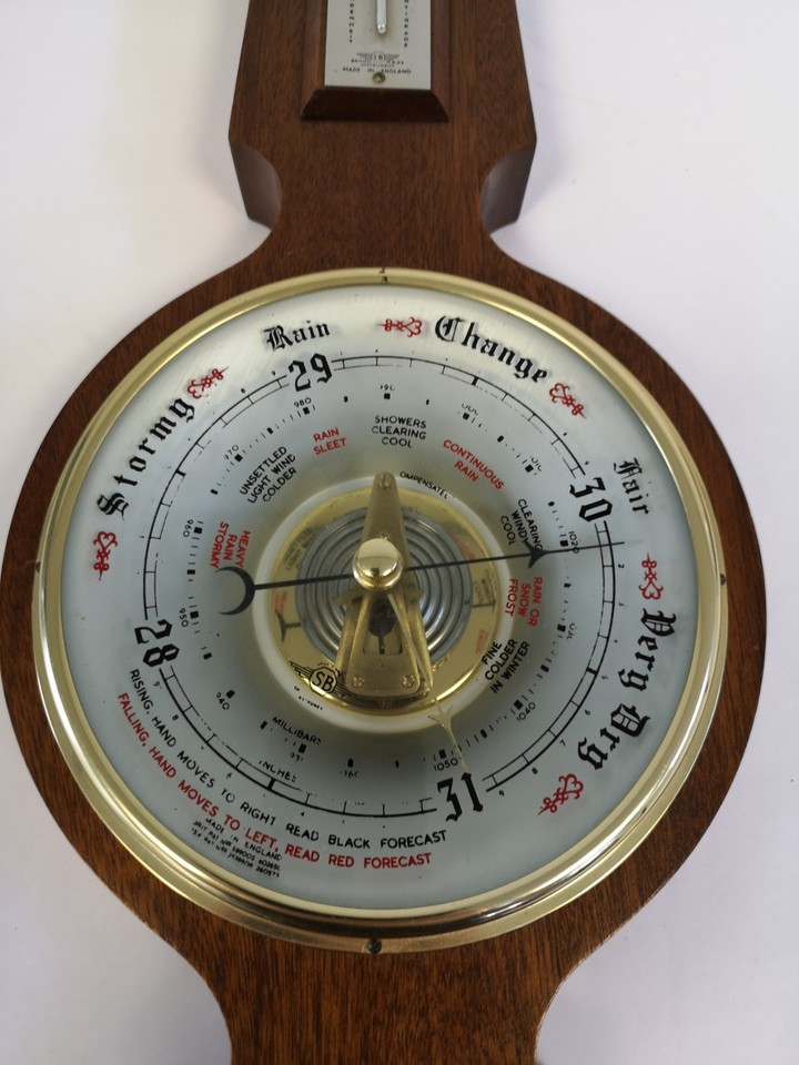 Vintage SB Banjo Barometer Weather Station 60cm D28 Y385 | eBay UK
