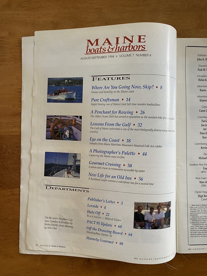 Maine Boats & Harbors Magazine August September 1994 Ralph Stanley | eBay