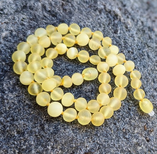 Amber Baroque Beads Necklace Yellow Lemon Color Natural Gemstone Fossil ...