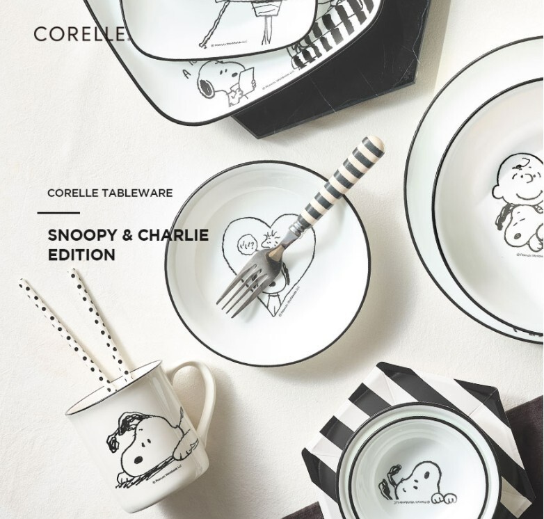 Corelle x Peanuts Snoopy &charlie Square 10p set Dinnerware/Plate,Bowl ...
