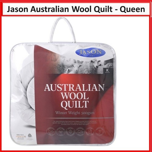 Jason QUEEN Australian Wool Quilt Doona Bedding 500 GSM Machine ...