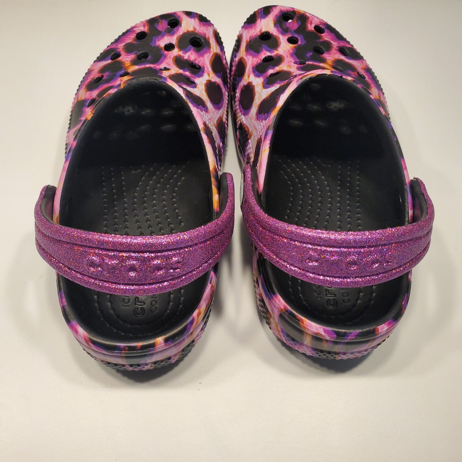 Kids Classic Animal Print Crocs Sz 12c Pink Purple Papaya Leopard ...