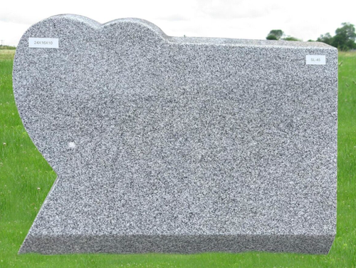 Gray Granite Slant Heart Monument Headstone (24x16x10) SL-45 | eBay