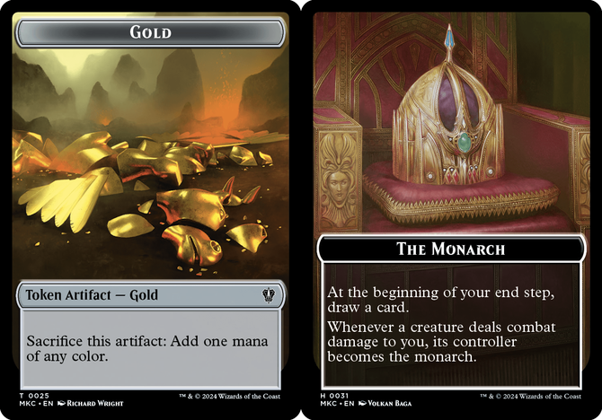 MTG Gold (0025) // The Monarch (0031) Double-sided Token. NM-Mint ...