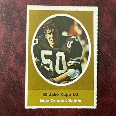 1972 Sunoco NFL Action Set JAKE KUPP Stamp NEW ORLEANS SAINTS | eBay