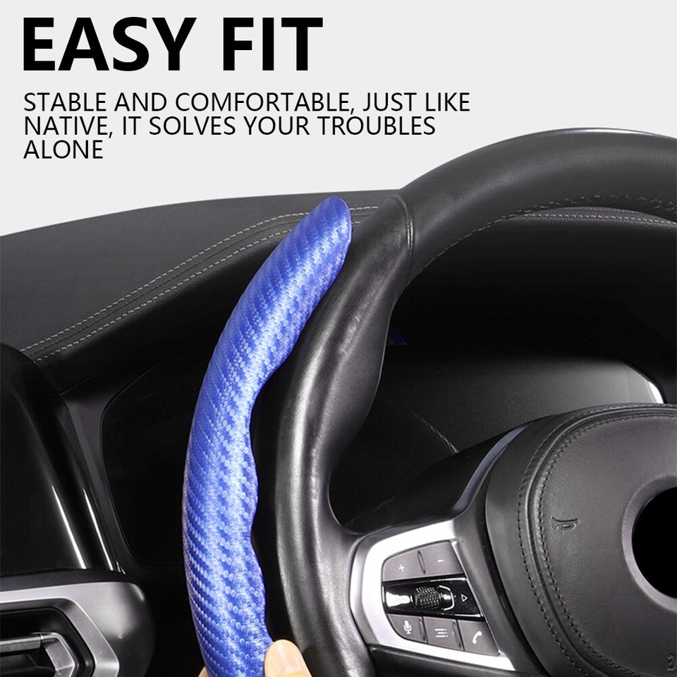 2x Non-Slip Carbon Fiber Universal Car Steering Wheel Booster Cover ...