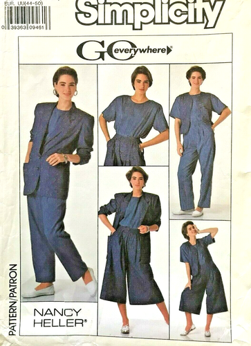 1980's Simplicity Misses' Pants,Top,Jacket Pattern 9337 Size 8-14 UNCUT ...