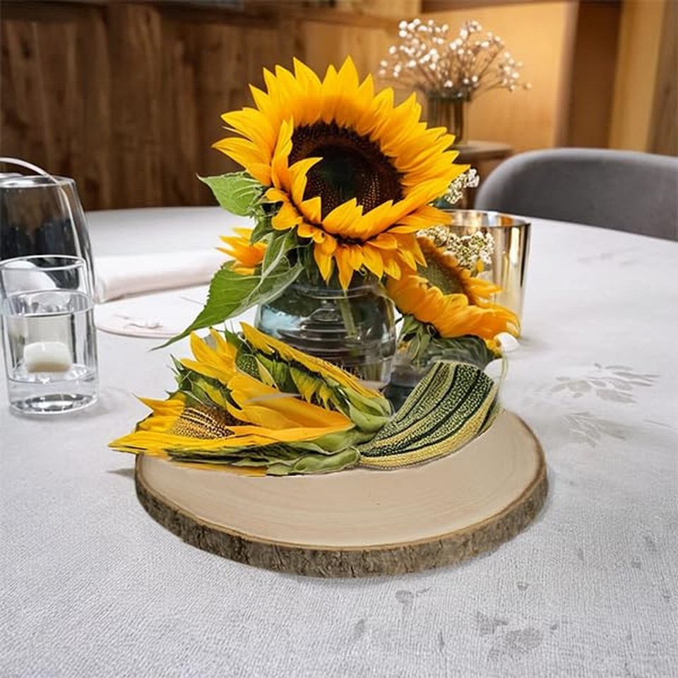 Large Unfinished Wood Slices for Centerpieces 10 Pcs 10-11 inches ...