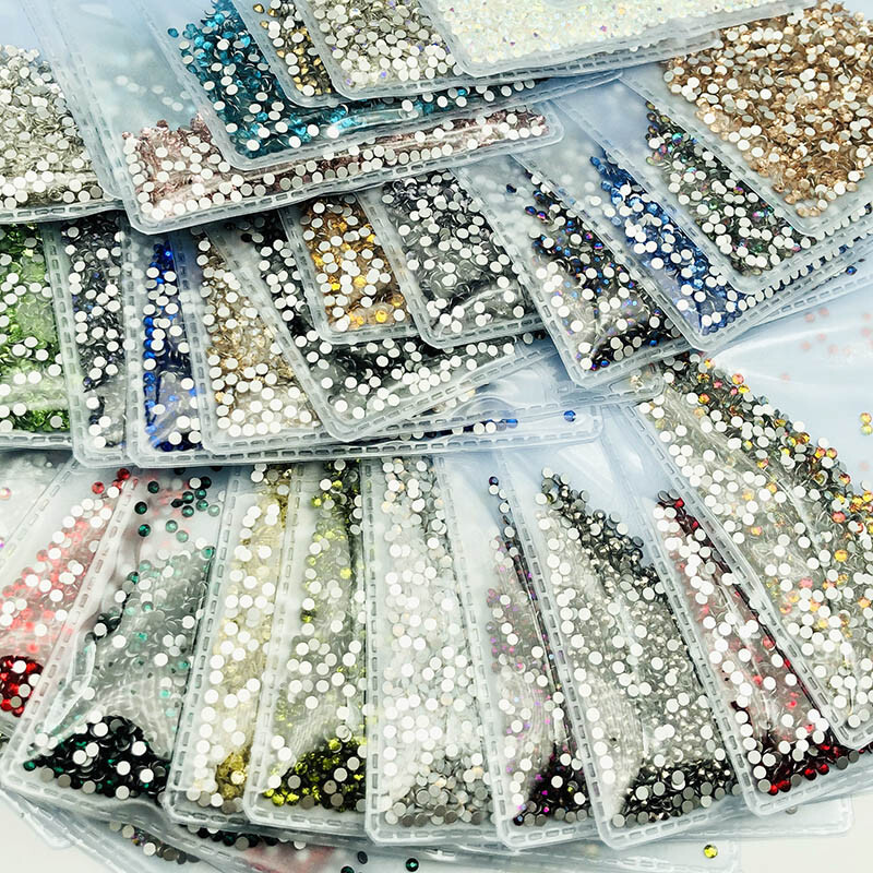 1440pcs 2mm Crystal Nail Art Rhinestones Flatback Glitter Gems Nails ...