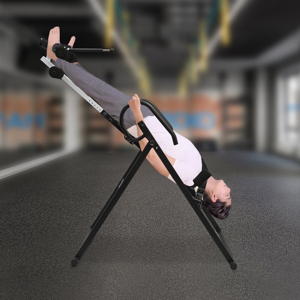 Foldable Inversion Table Teeter Advanced Back Pain Ankle Relief Gravity ...