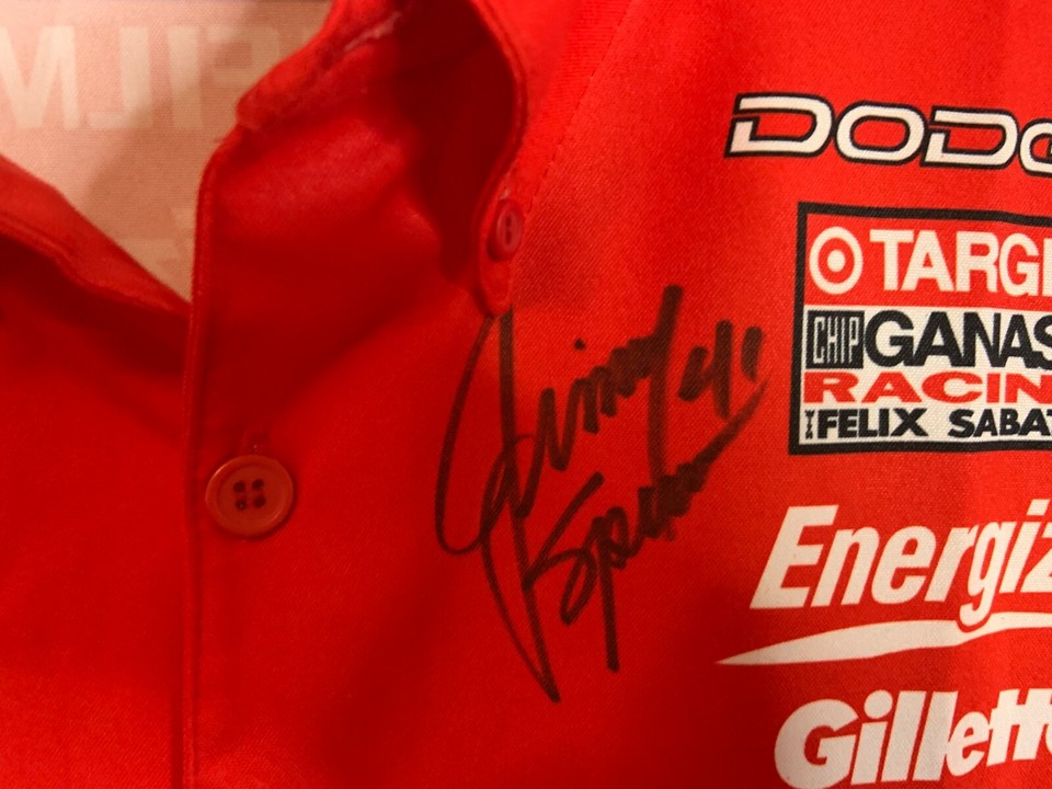 Target Ganassi Racing Jimmy Spencer Autographed Pit Crew Shirt Size XL ...