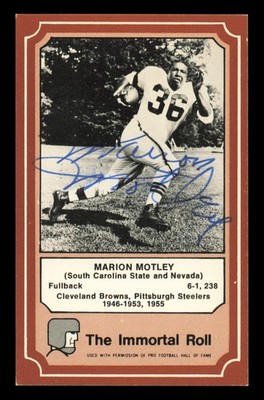 Marion Motley Autographed Signed 1975 Fleer Card #37 Cleveland Browns ...