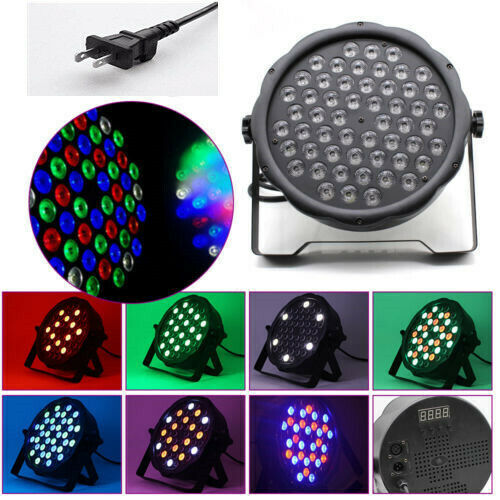 DJ Slim Par64 RGBW 54X3W LED Light PAR 3in1 DMX Outdoor Color Mixing ...