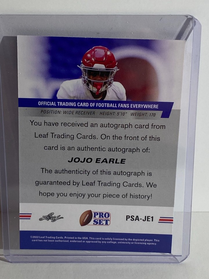 2022 Pro Set Football Autograph Jojo Earle | eBay