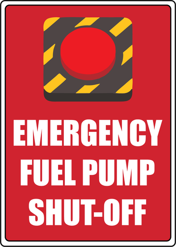 EMERGENCY FUEL PUMP SHUT-OFF| Laminated Vinyl Decal Sticker Label | eBay