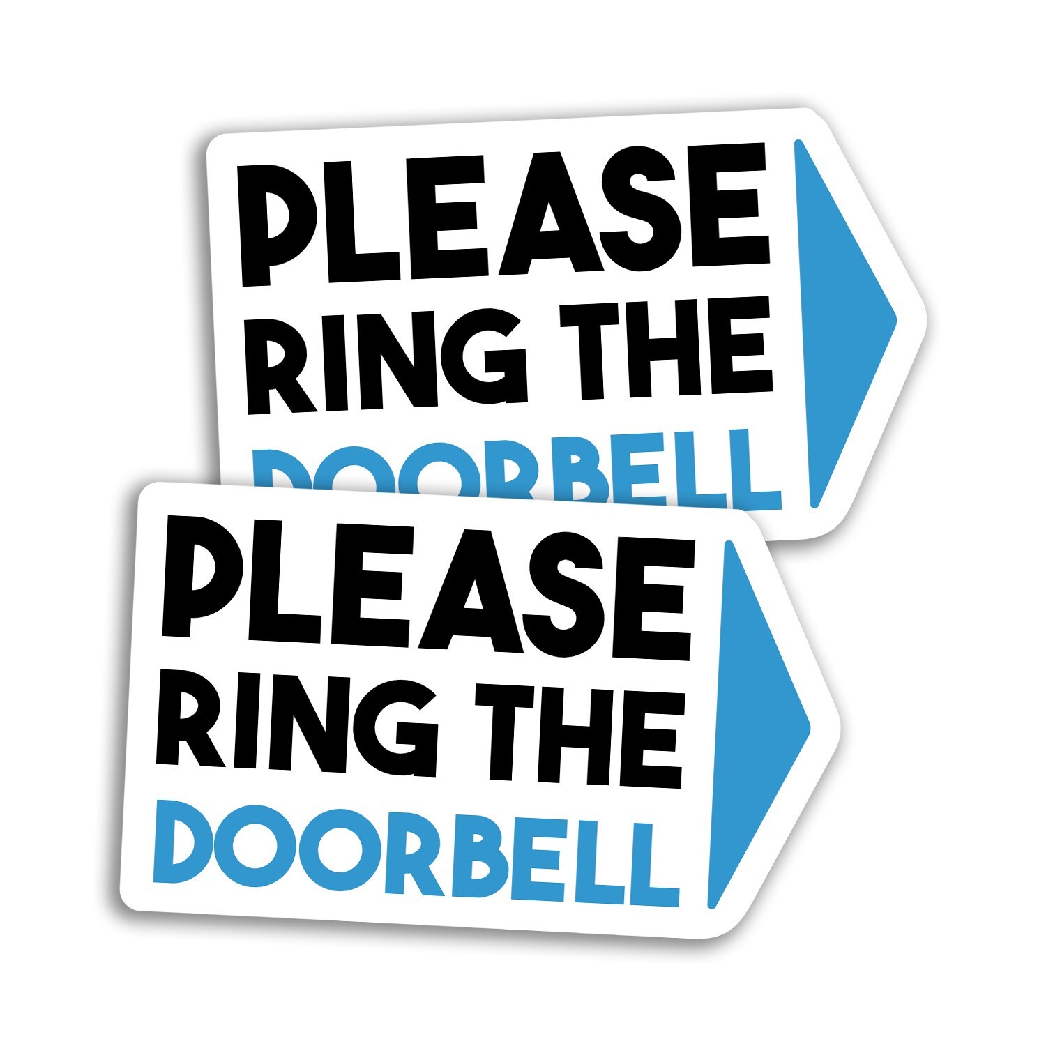 2 x 10cm Please Ring The Doorbell Vinyl Stickers - Front Door Sign Gift ...