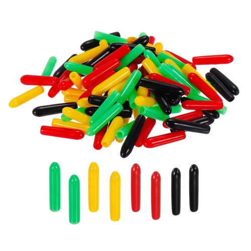 100pcs 2mm Rubber End Caps Cover Assortment PVC Vinyl Screw Thread ...