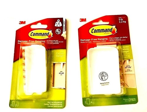 3M Command Frame & Canvas Hanger Hook Kits with Strips Hanging -various ...