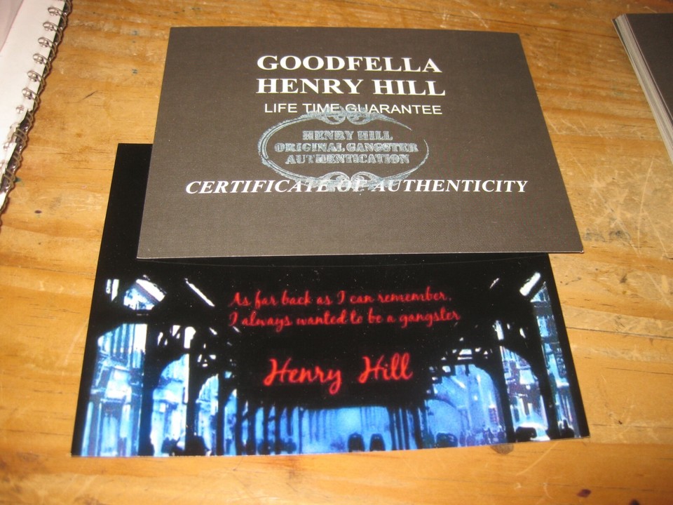 HENRY HILL ORIGINAL GOODFELLA MOB ART GUNS AND MONEY AS FAR BACK AS I ...