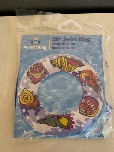 1997 Aqua King Swim Ring Shell Theme Print Vintage Pool Float 20 Inch ...