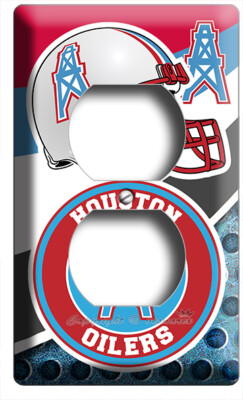 HOUSTON OILERS AMERICAN FOOTBALL TEAM OUTLET WALL PLATE MAN CAVE ROOM ...