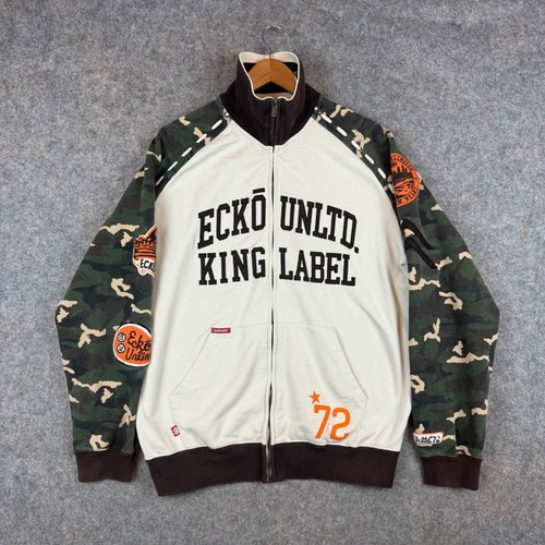 Ecko Unltd King Label Camo Patchwork Full Zip Jacket Mens Medium Track ...