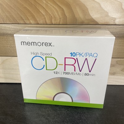 Memorex High Speed CD-RW 10pk with Jewel Cases 700 MB 80 Min- NEW ...
