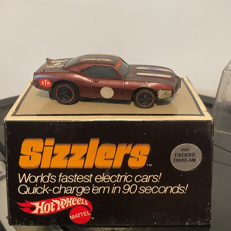 1969 Mattel Hot Wheels Sizzlers Redline FIREBIRD TRANS-AM Race Car With ...