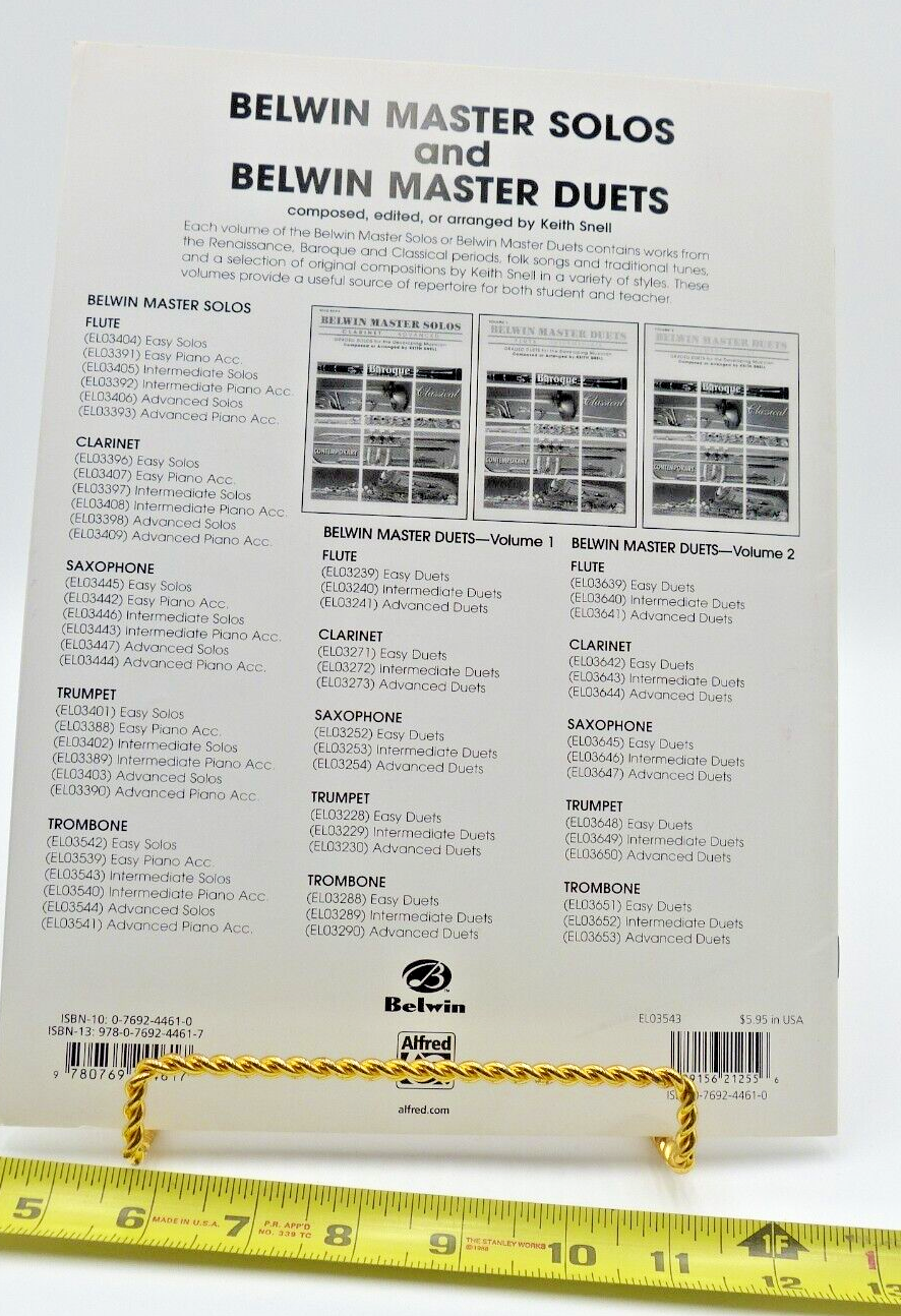 Trombone/ Baritone Solo Sheet Music Bach Menuet & Belwin Master Solos ...