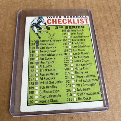1964 Topps Checklist #188 3rd Series Vintage Baseball Card (fair)(a) | eBay