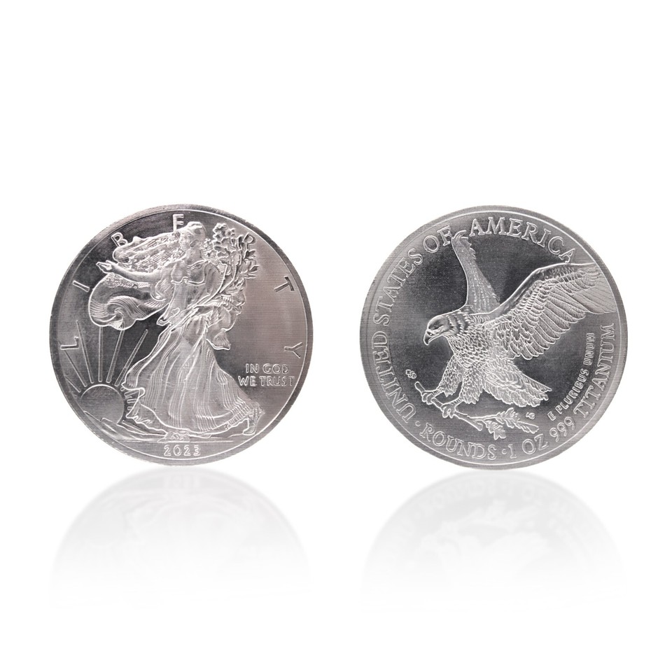 30 - 1 OUNCE OZ 999 Fine SOLID TITANIUM Metal Liberty Coins INGOT ...