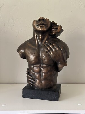 TMS Vitruvian Collection Devotion Art Sculpture Male Torso Gold Tone ...