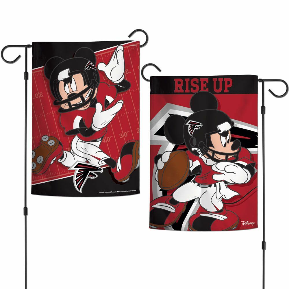 ATLANTA FALCONS RISE UP MICKEY MOUSE DISNEY 12"X18" 2 SIDED GARDEN FLAG ...