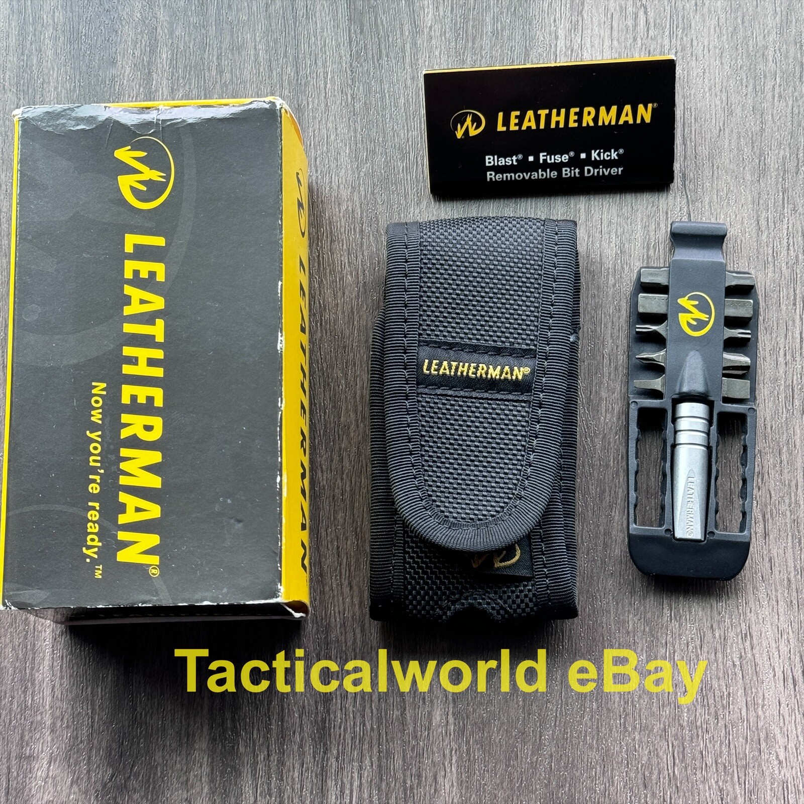 Leatherman Removable Bit Driver, sheath. Early 2004 edition w/yellow ...