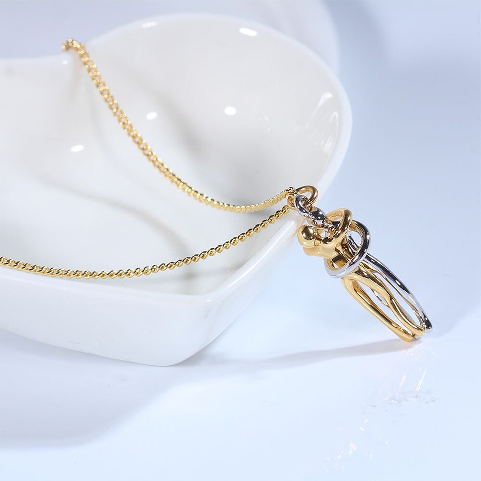 Love Pendant Necklace Women Jewellery Gift Couple Hug Kissing Chain ...