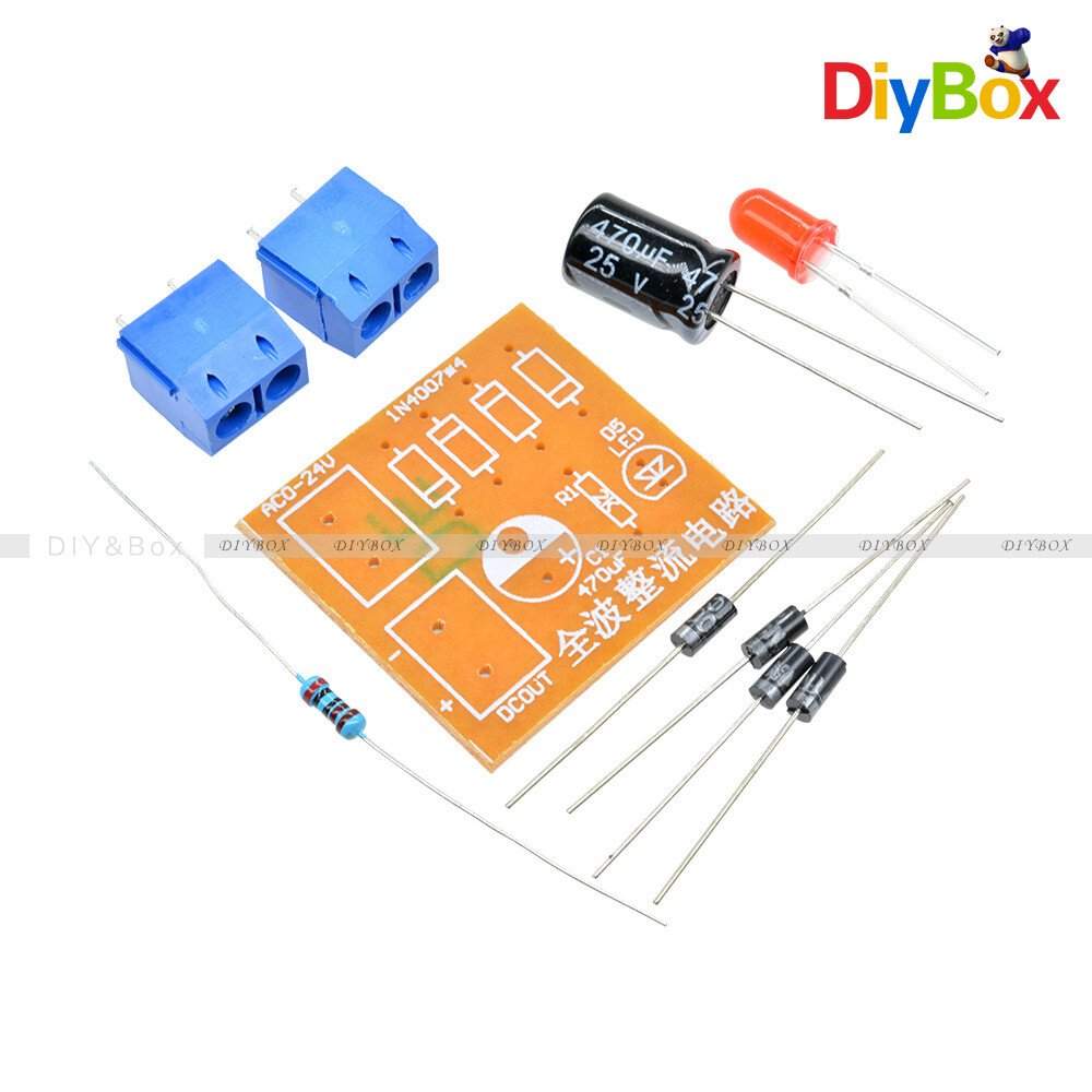 DIY IN4007 Bridge Rectifier AC DC Converter Full Wave Rectifier Circuit ...