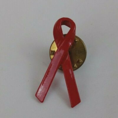 Vintage Red Thin Awareness Ribbon Plastic Lapel Pin | eBay